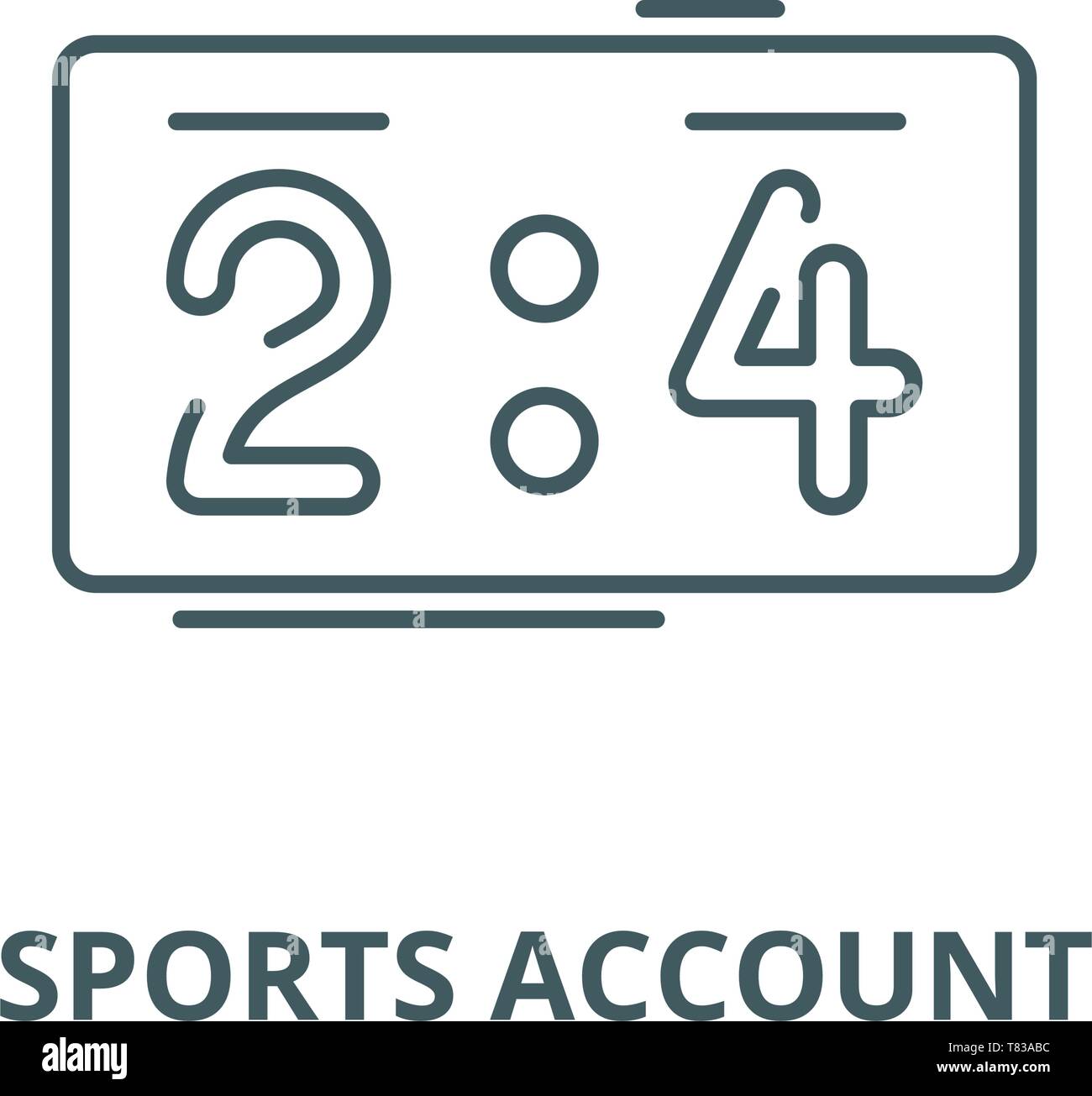Sports account vector line icon, linear concept, outline sign, symbol ...