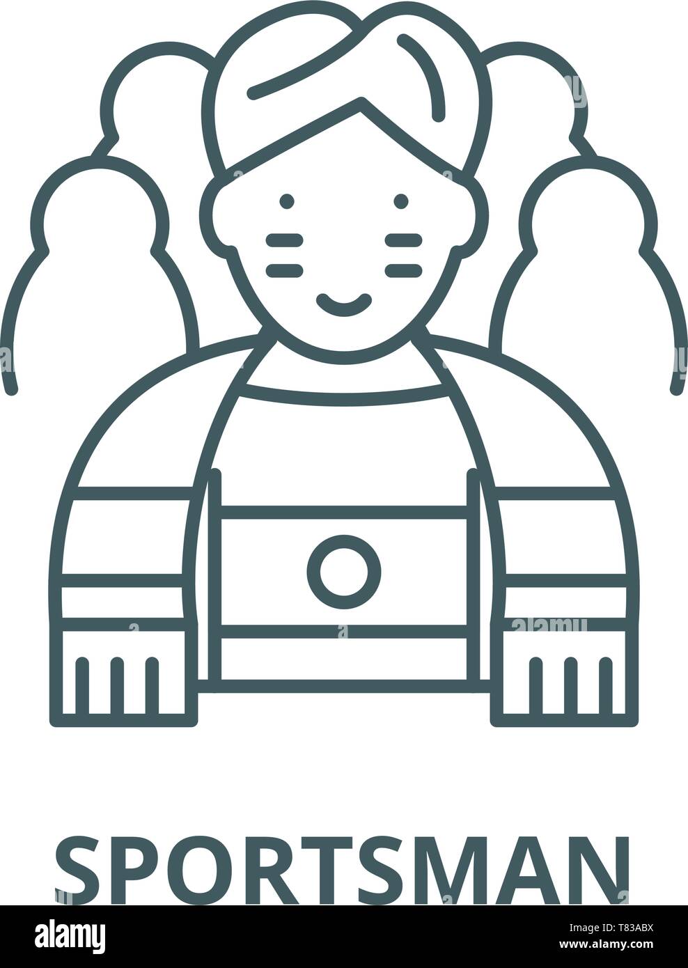 Sportsman vector line icon, linear concept, outline sign, symbol Stock ...