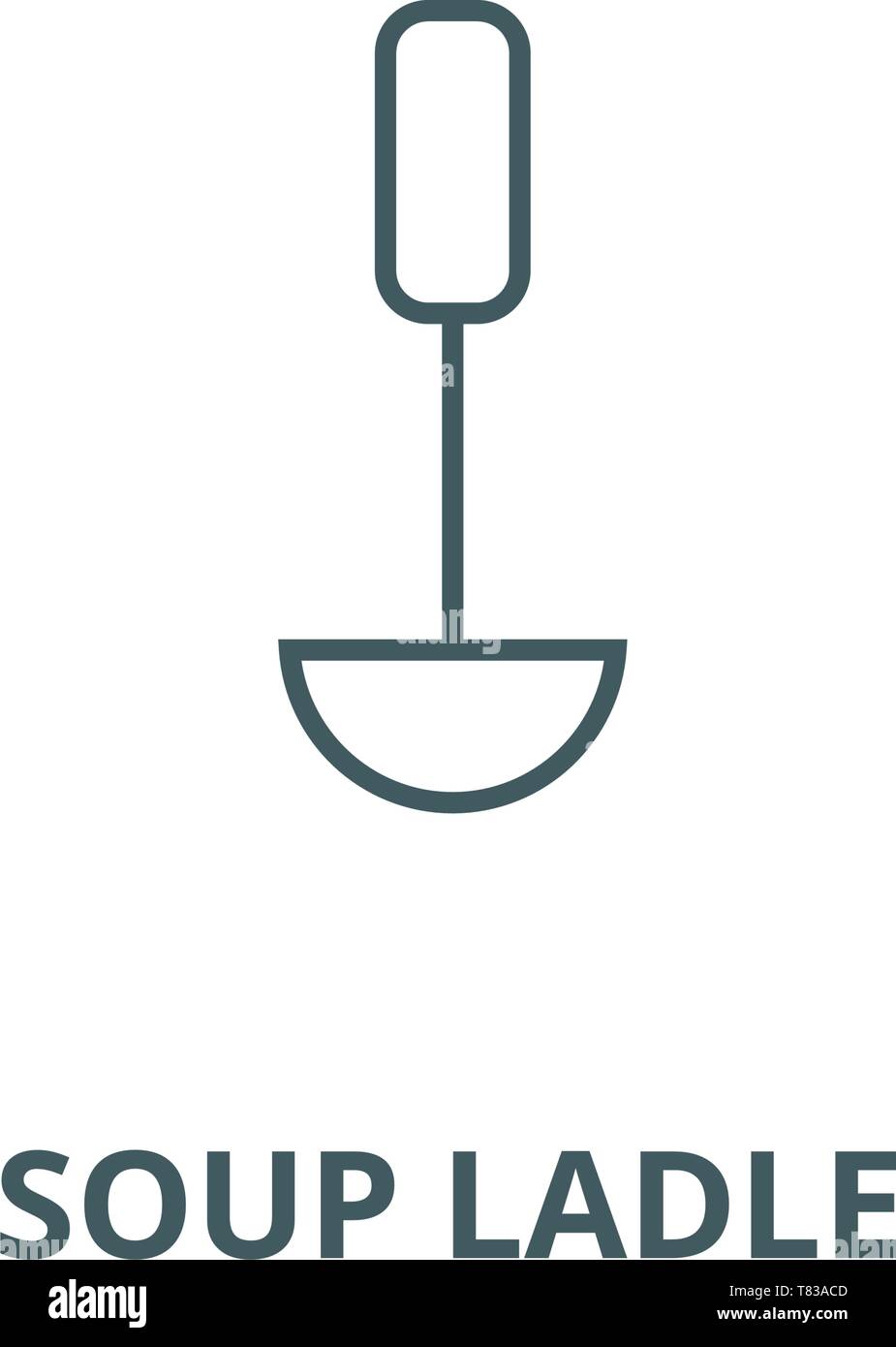 Soup ladle, kitchen spoon vector line icon, linear concept, outline ...