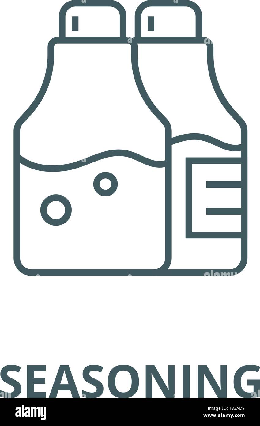 Salt and pepper,seasoning vector line icon, linear concept, outline ...