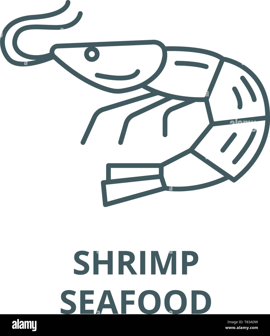 Shrimp,seafood vector line icon, linear concept, outline sign, symbol ...