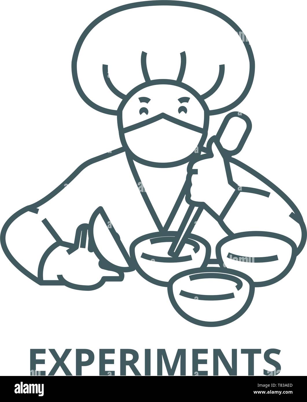 Scientist,research lab,tests,experiments vector line icon, linear ...