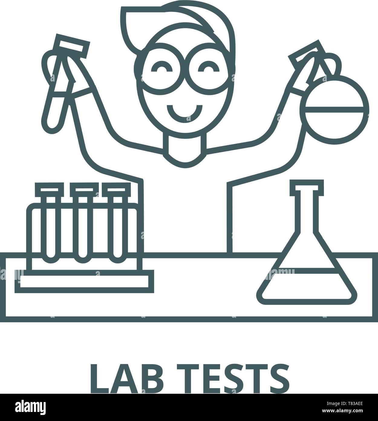 Science in school, lab tests vector line icon, linear concept, outline ...