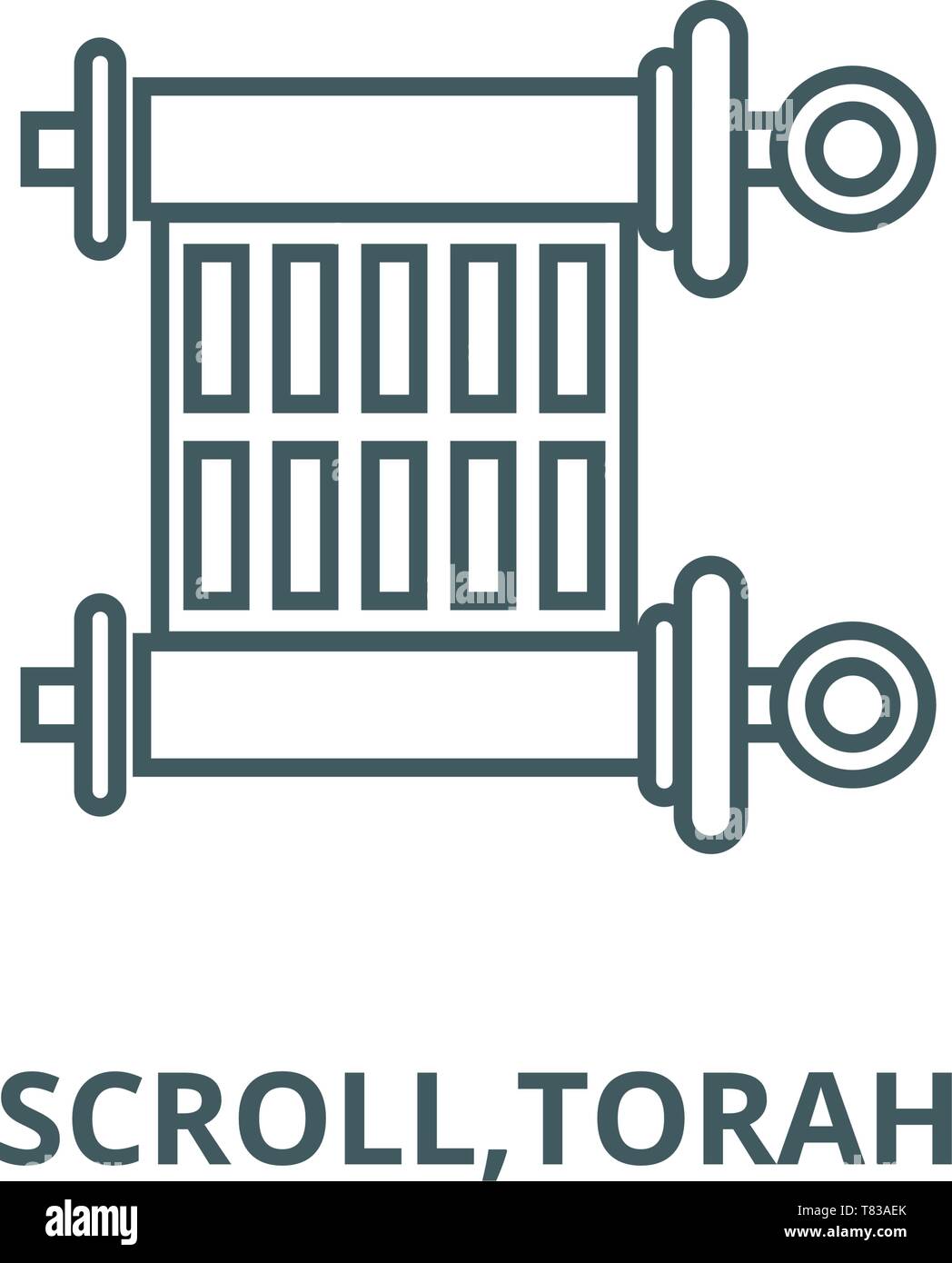 Scroll,torah vector line icon, linear concept, outline sign, symbol ...