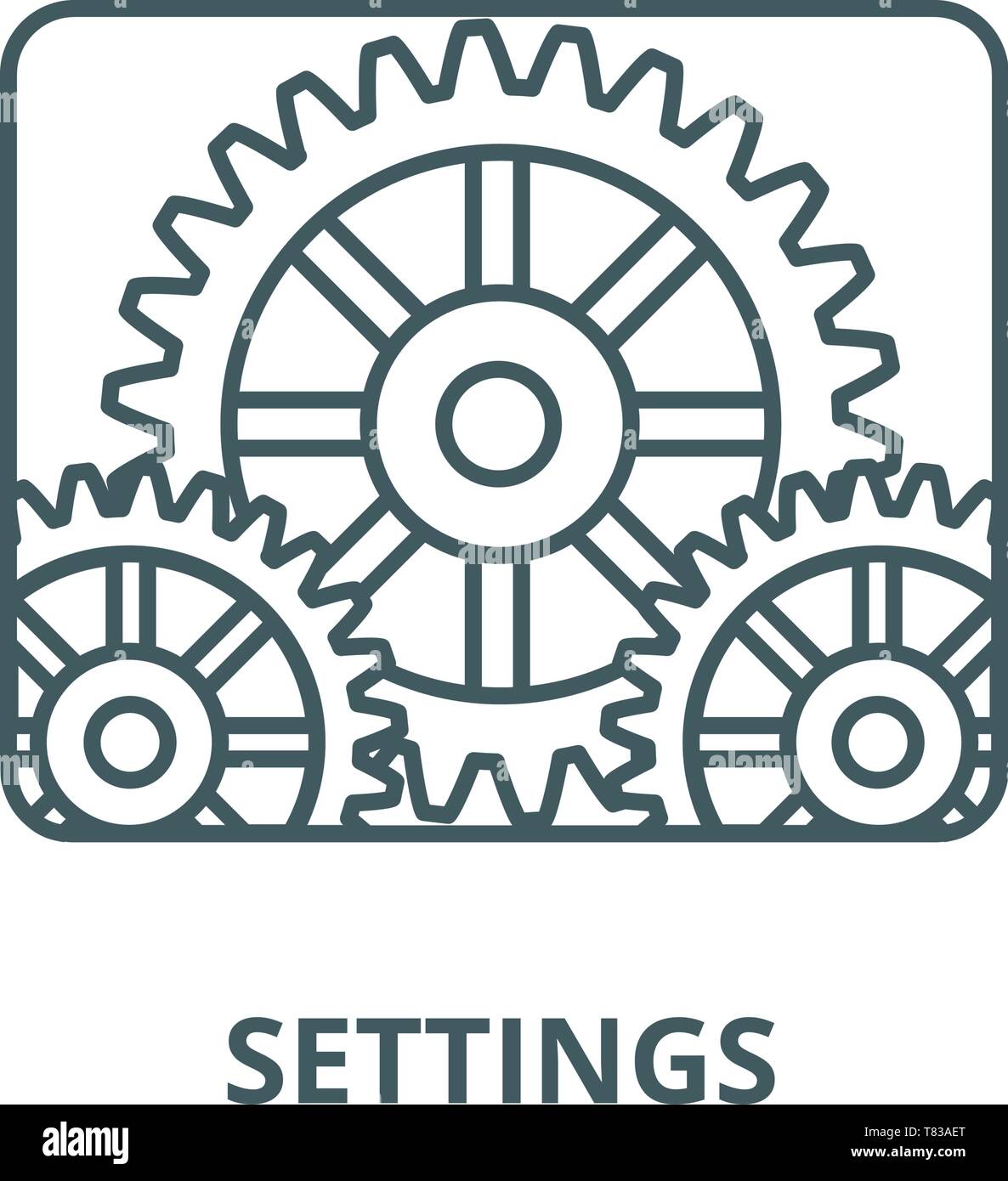 Settings, engine vector line icon, linear concept, outline sign, symbol Stock Vector Image & Art ...