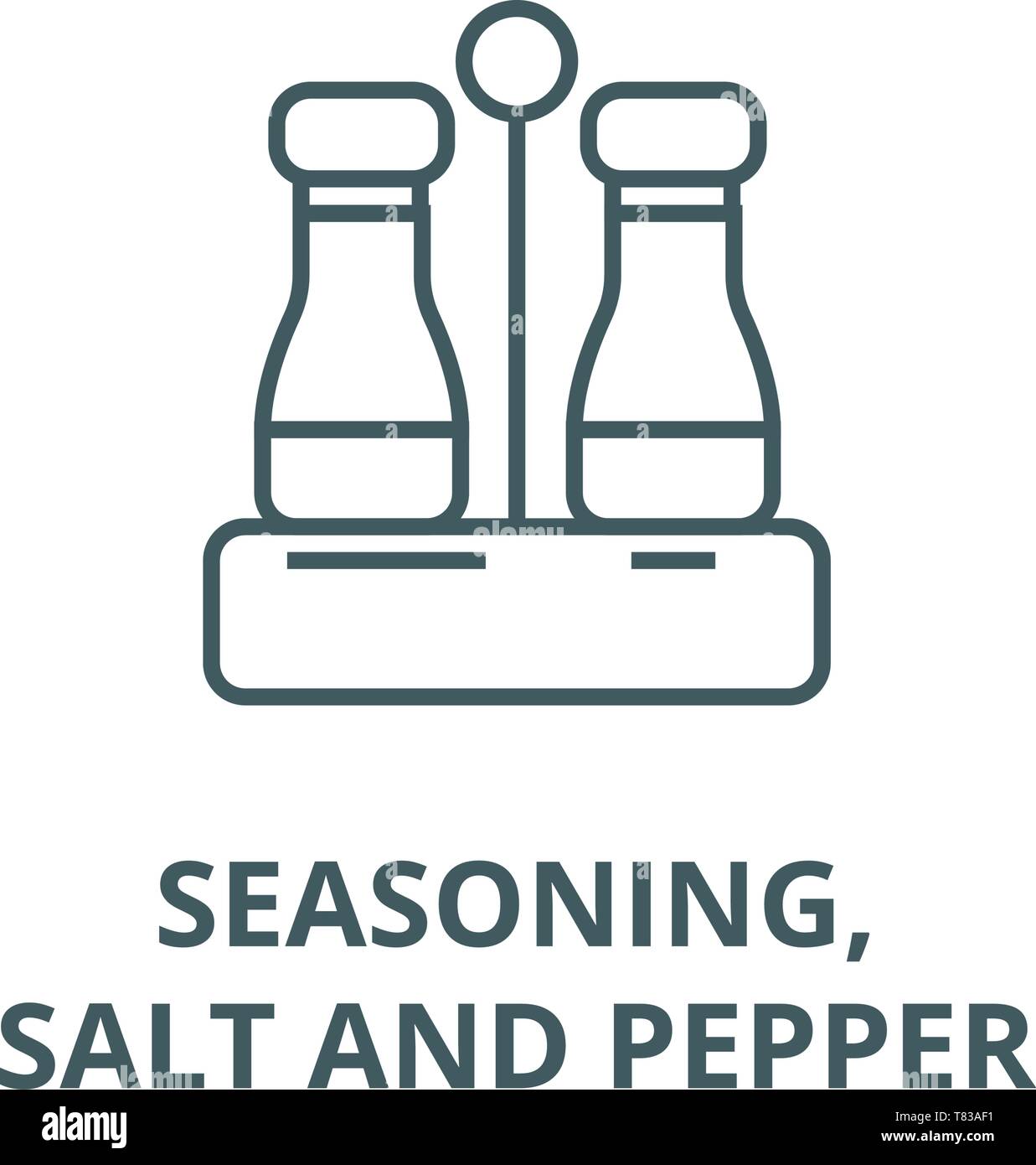 Seasoning,salt and pepper vector line icon, linear concept, outline ...