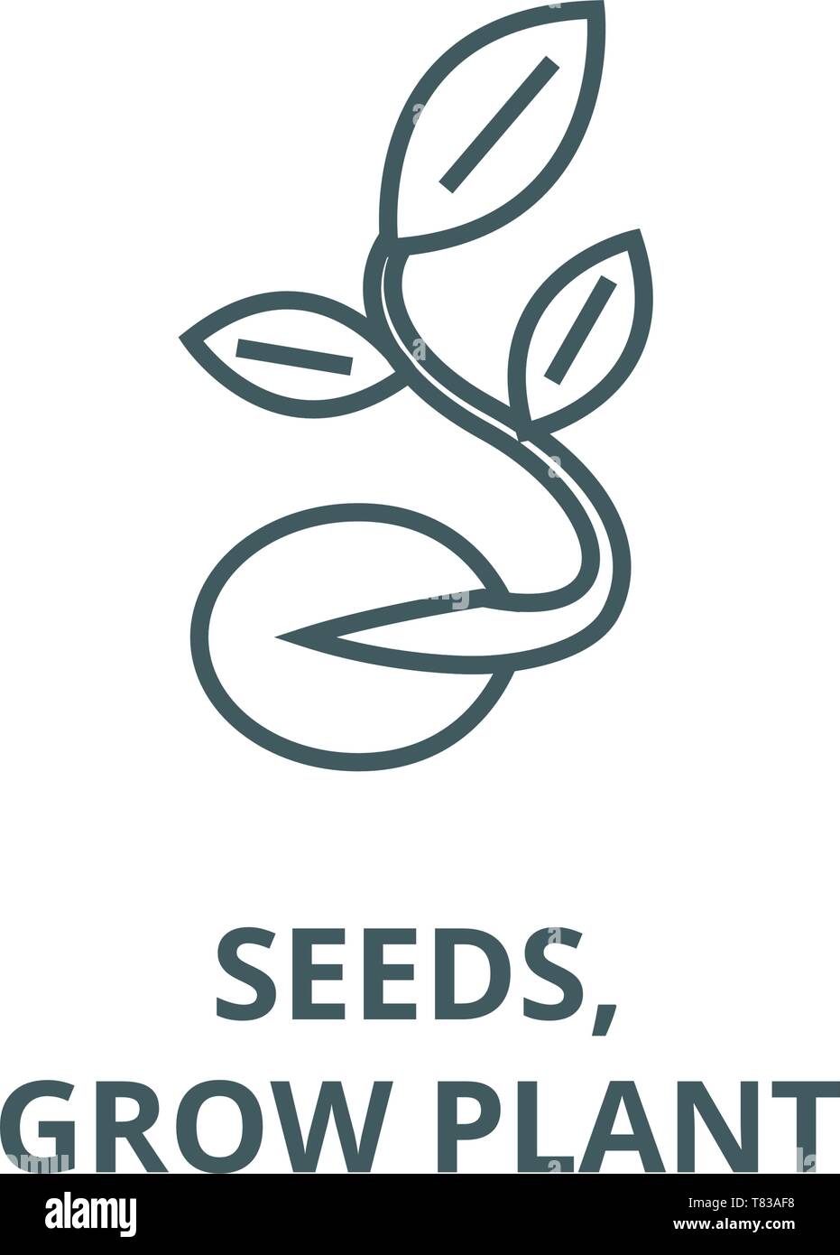 Seeds,grow plant vector line icon, linear concept, outline sign, symbol ...