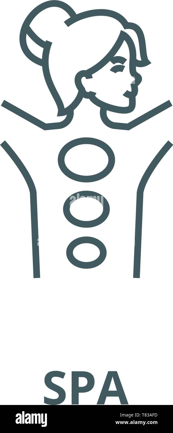 Spa,stone massage vector line icon, linear concept, outline sign ...