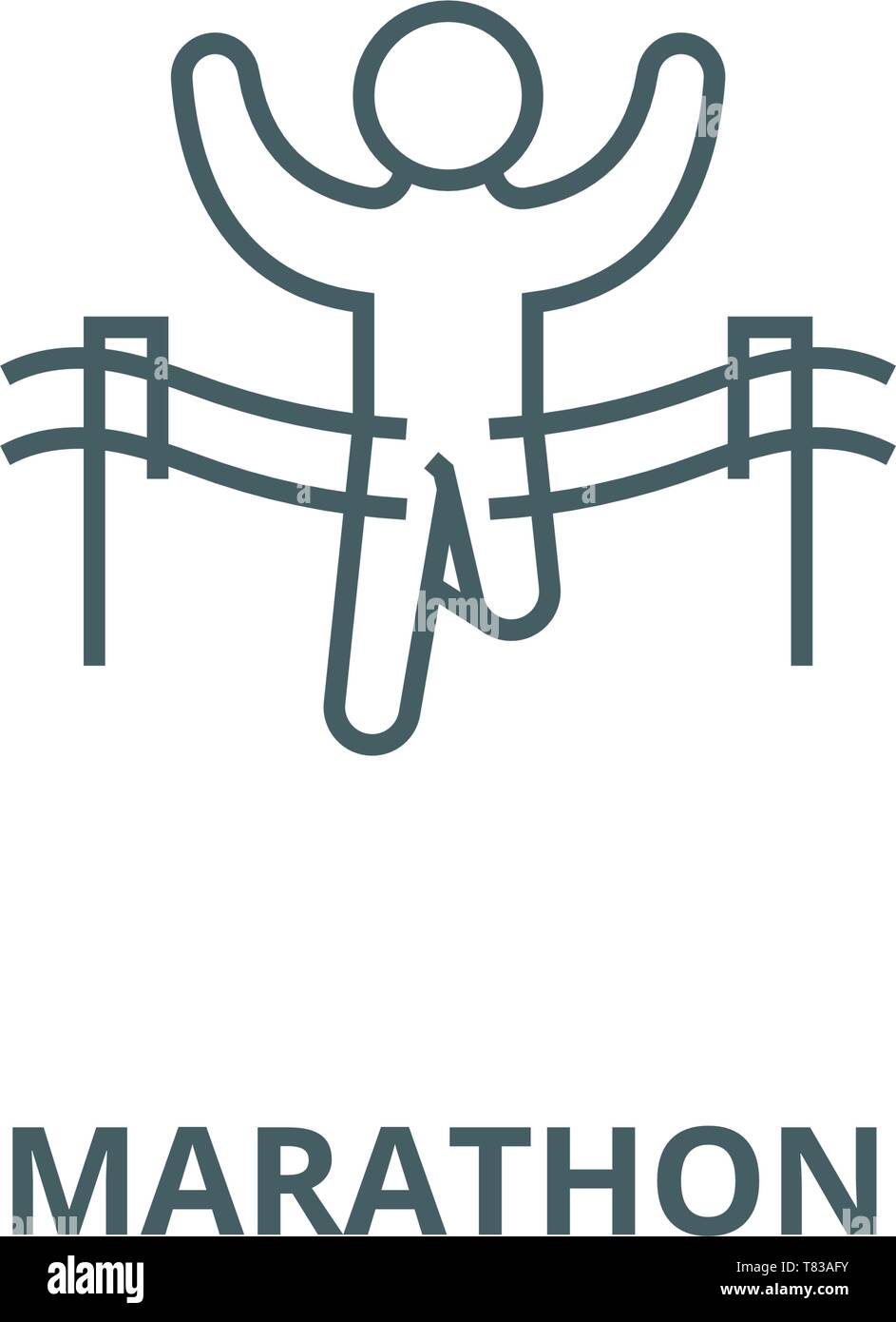 Marathon vector line icon, linear concept, outline sign, symbol Stock ...
