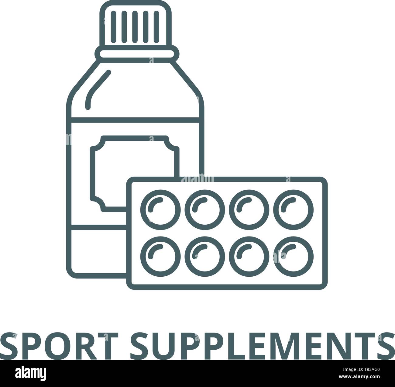 Sport supplements vector line icon, linear concept, outline sign ...