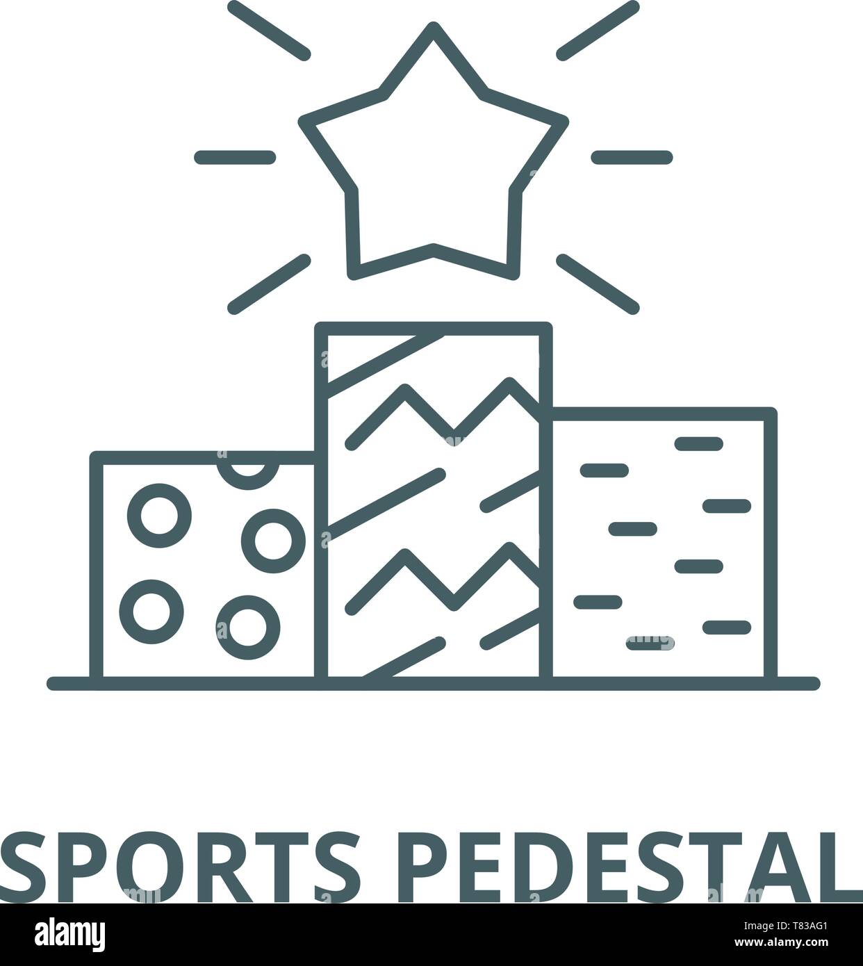 Sports pedestal vector line icon, linear concept, outline sign, symbol ...