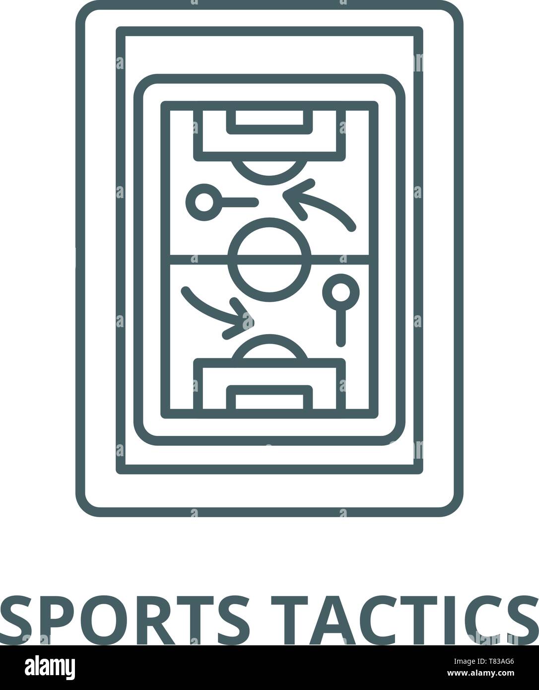 Sports tactics vector line icon, linear concept, outline sign, symbol ...