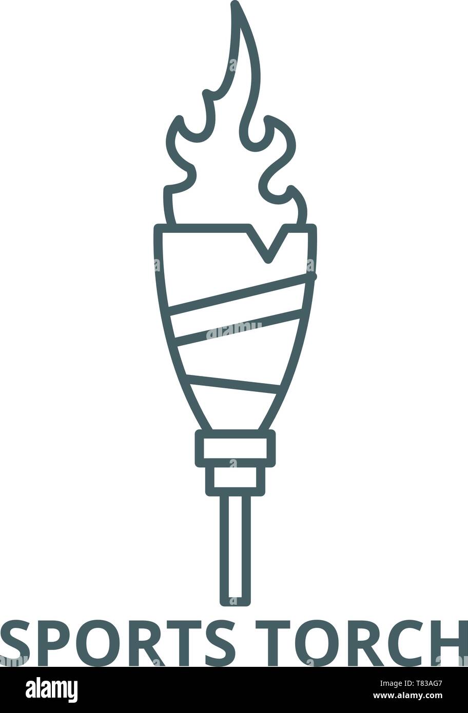 Sports torch vector line icon, linear concept, outline sign, symbol ...