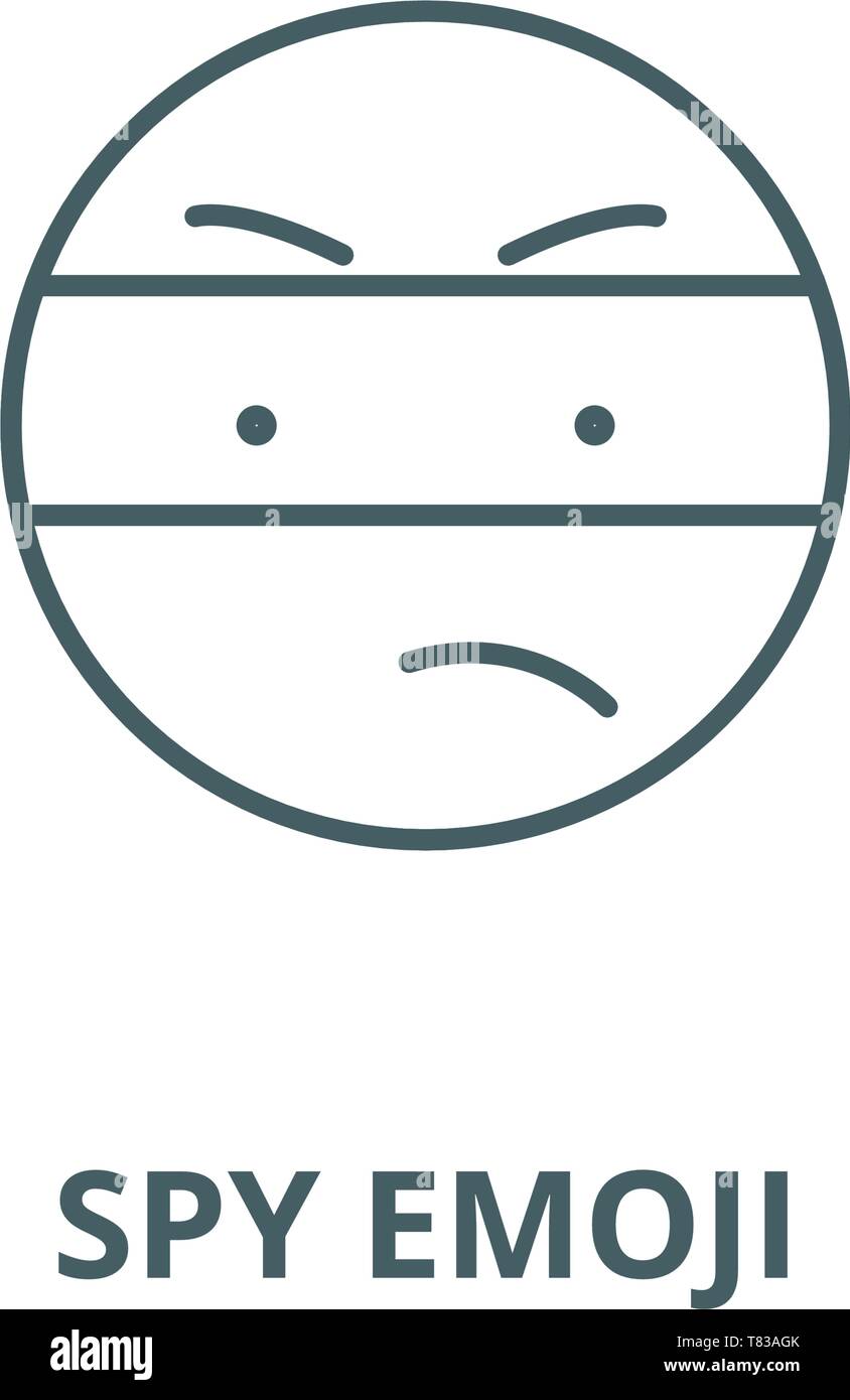 Spy emoji vector line icon, linear concept, outline sign, symbol Stock ...