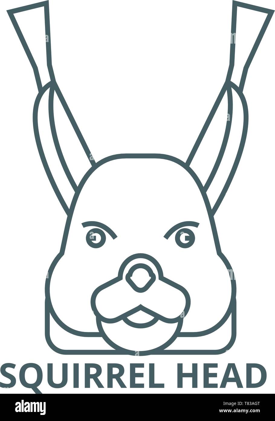 Squirrel head vector line icon, linear concept, outline sign, symbol ...