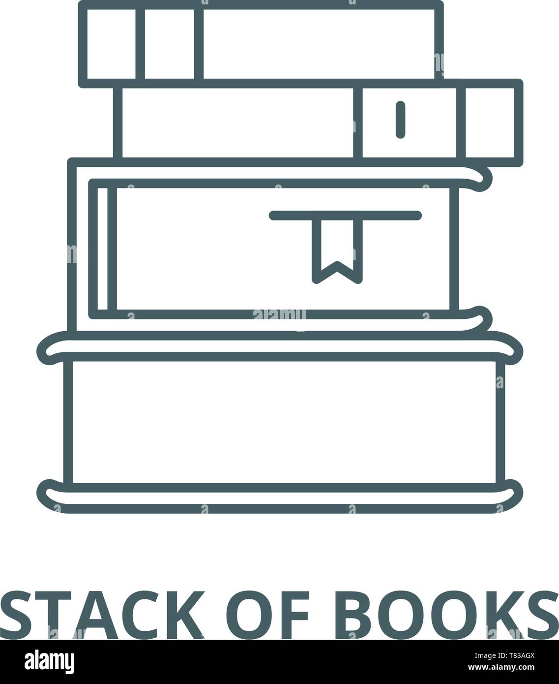 Stack of books vector line icon, linear concept, outline sign, symbol ...