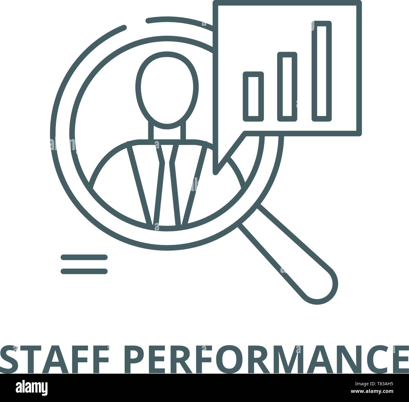 Staff performance vector line icon, linear concept, outline sign ...