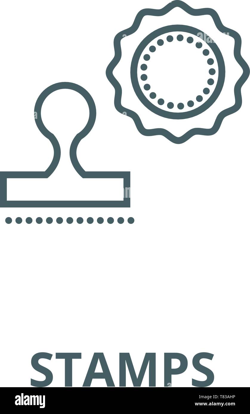 Stamps vector line icon, linear concept, outline sign, symbol Stock ...