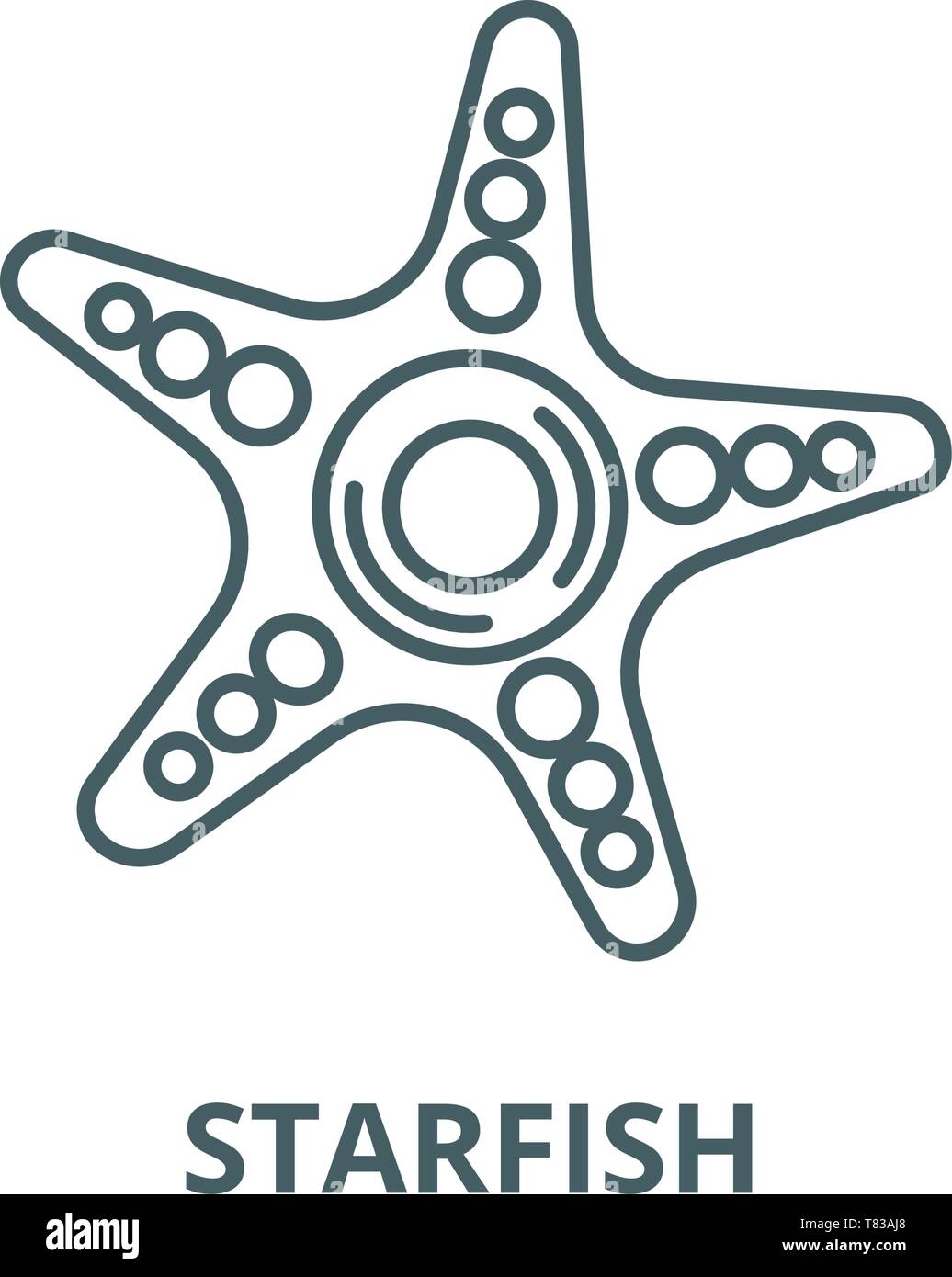 Starfish vector line icon, linear concept, outline sign, symbol Stock ...