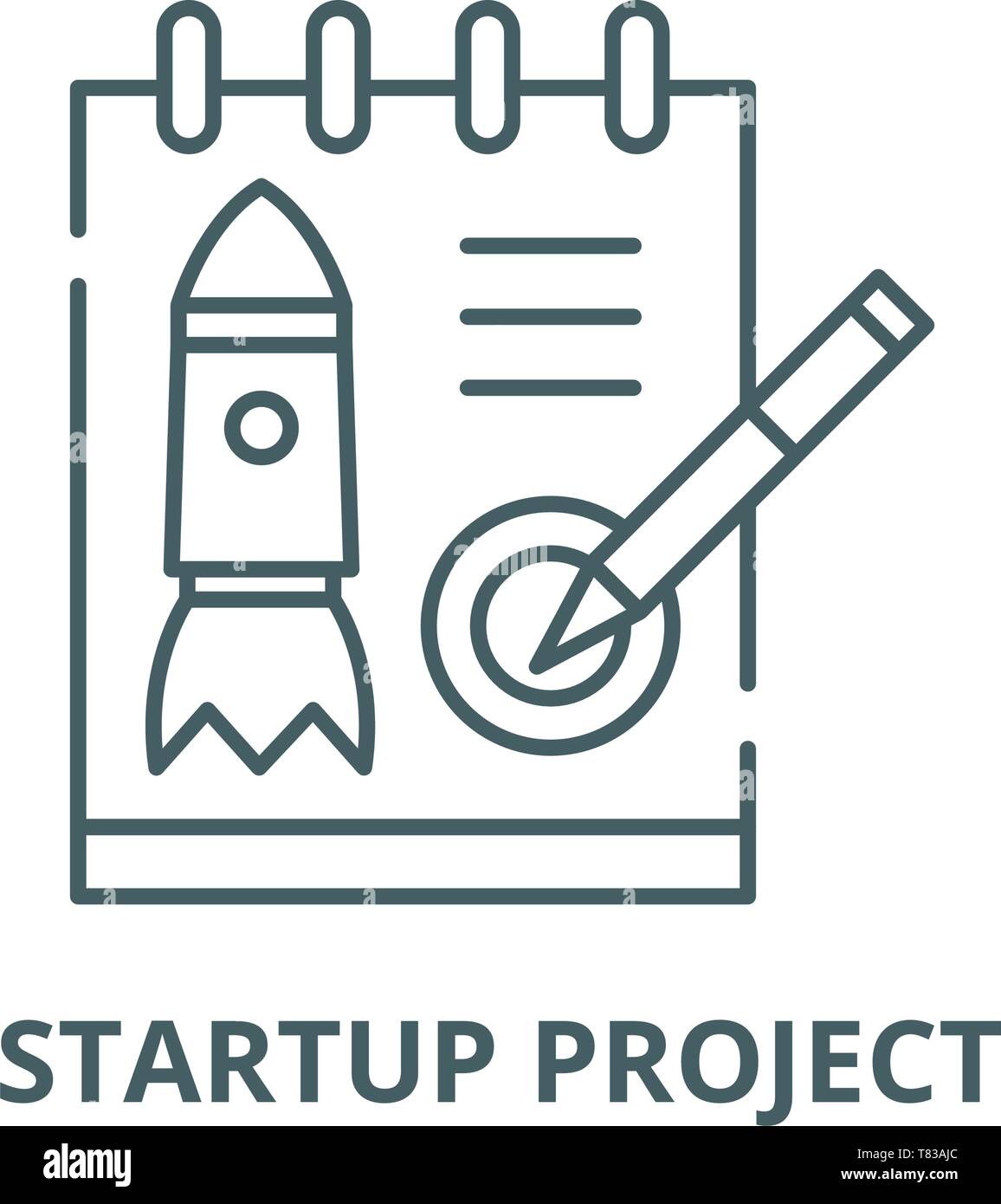 Startup project vector line icon, linear concept, outline sign, symbol ...