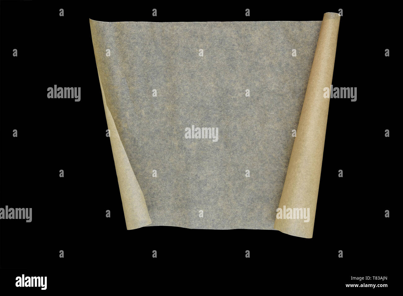 Craft beige scroll paper with twisted two sides with copy space and ...