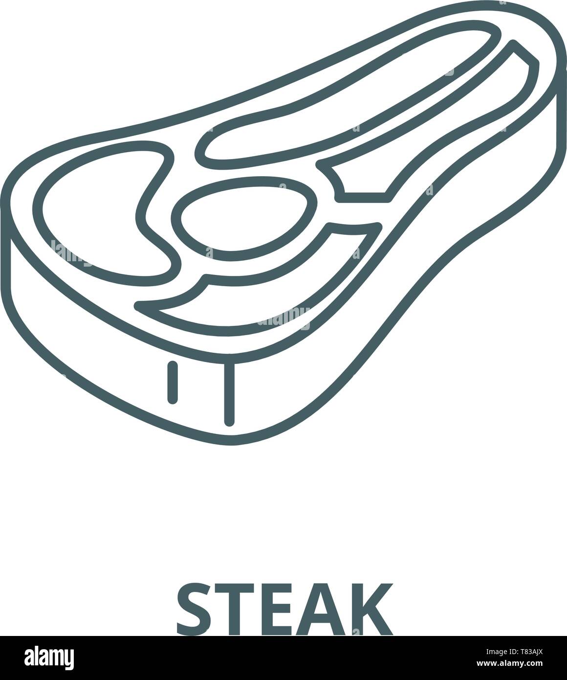 Steak vector line icon, linear concept, outline sign, symbol Stock ...