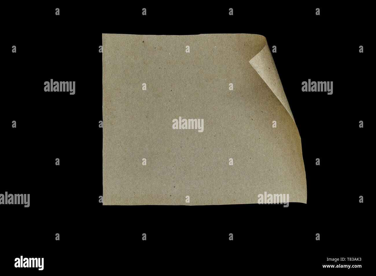 Craft beige scroll paper with twisted one sides with copy space and ...