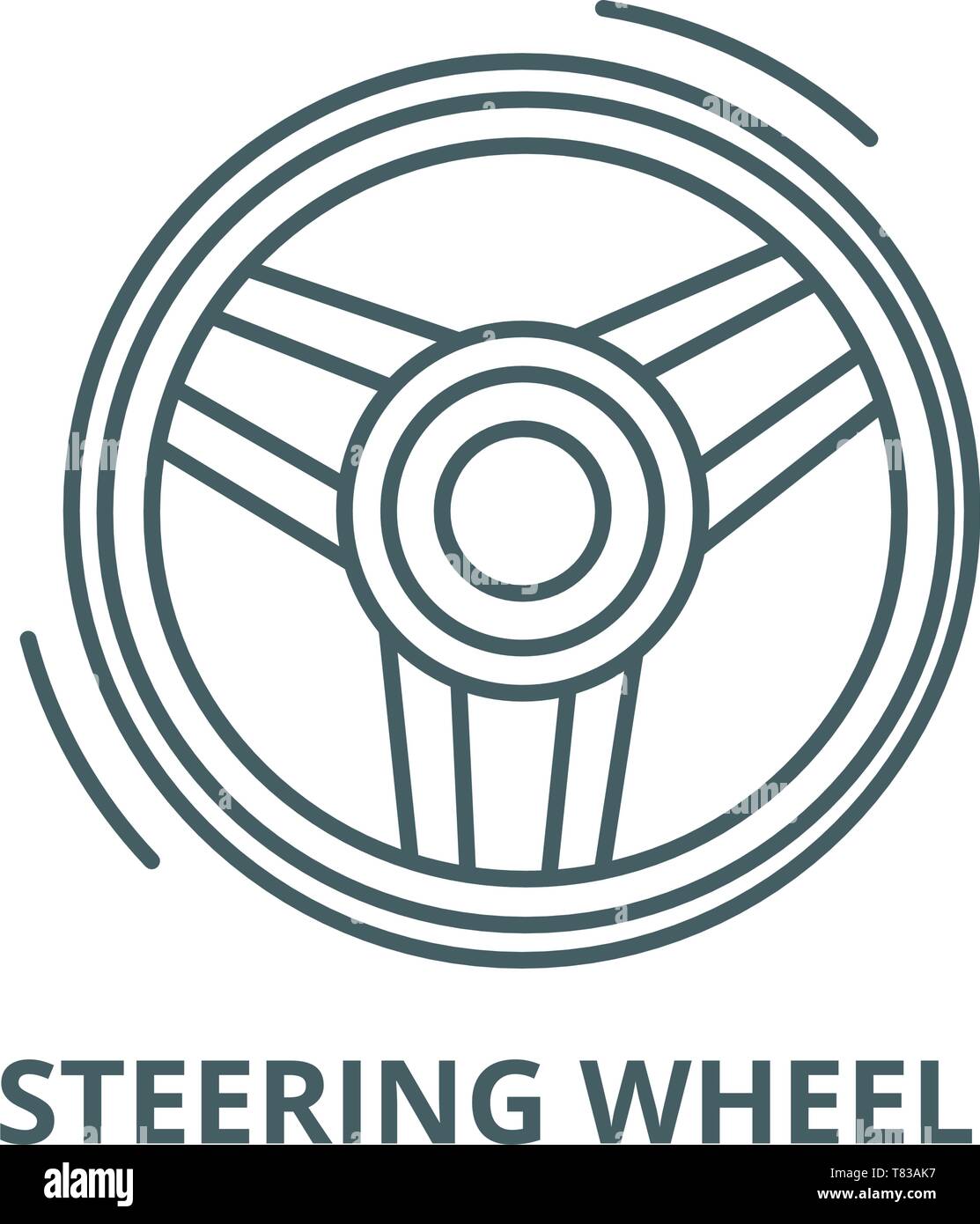 Steering wheel vector line icon, linear concept, outline sign, symbol ...
