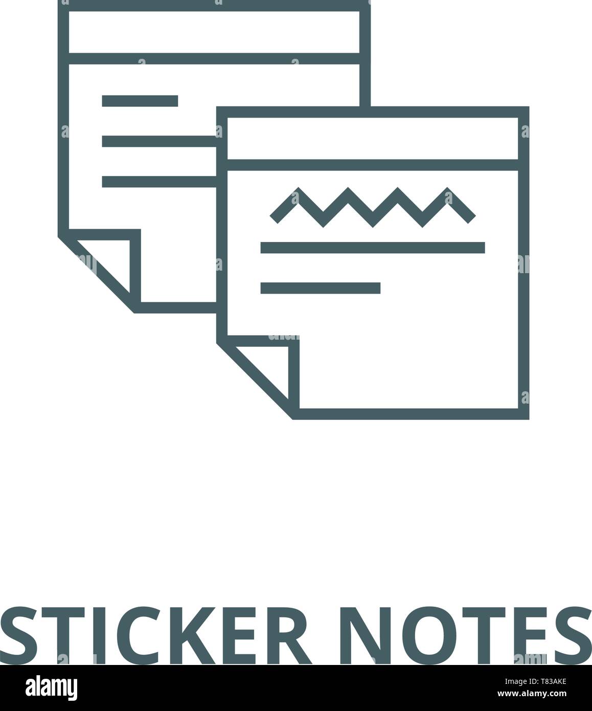 Sticker notes vector line icon, linear concept, outline sign, symbol ...