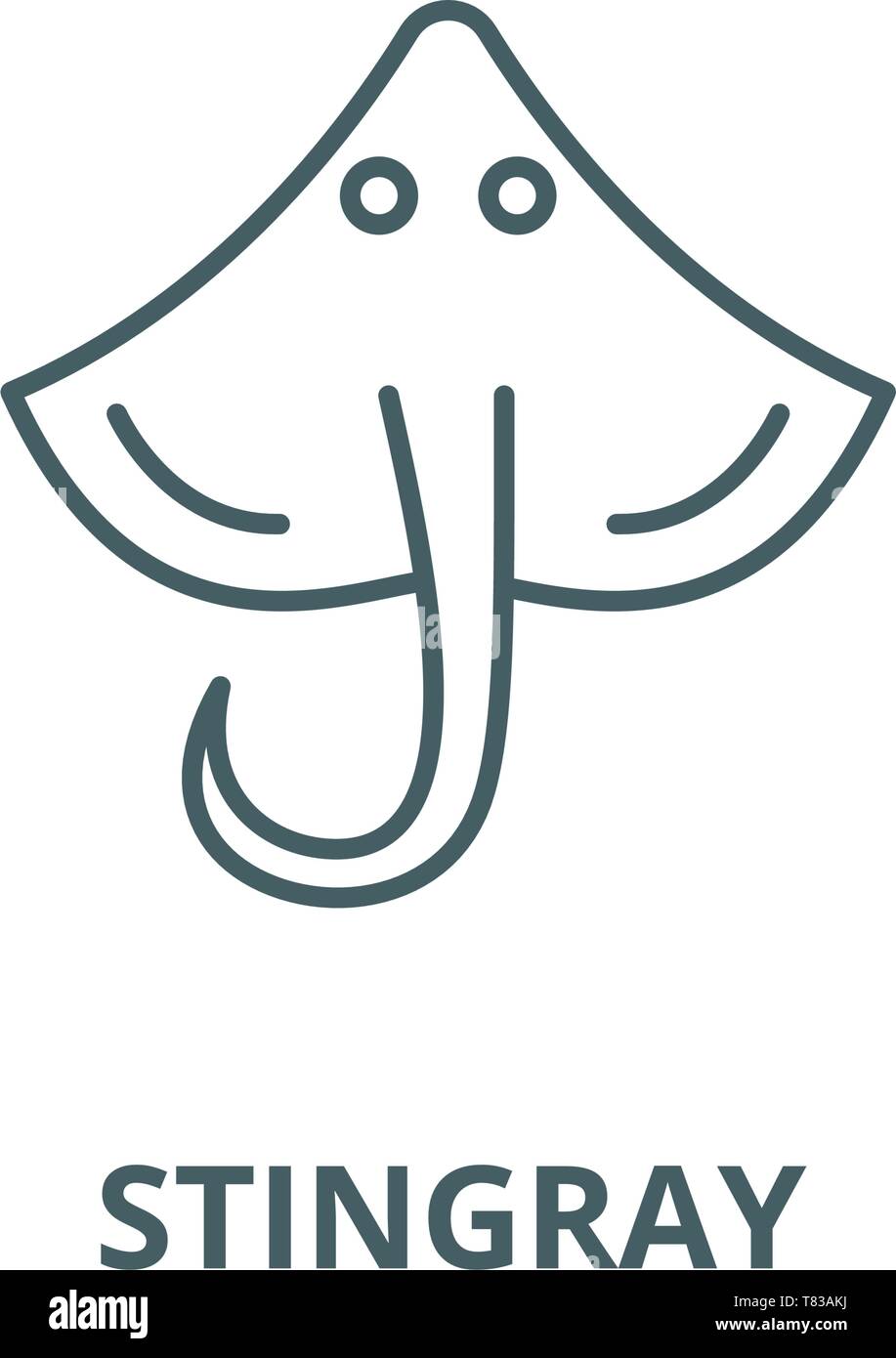 Stingray vector line icon, linear concept, outline sign, symbol Stock ...