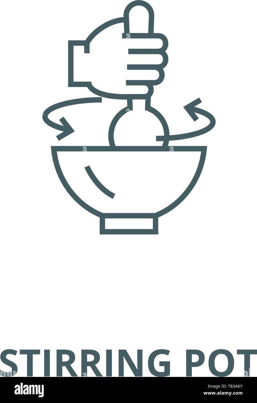 Stirring pot vector line icon, linear concept, outline sign, symbol ...