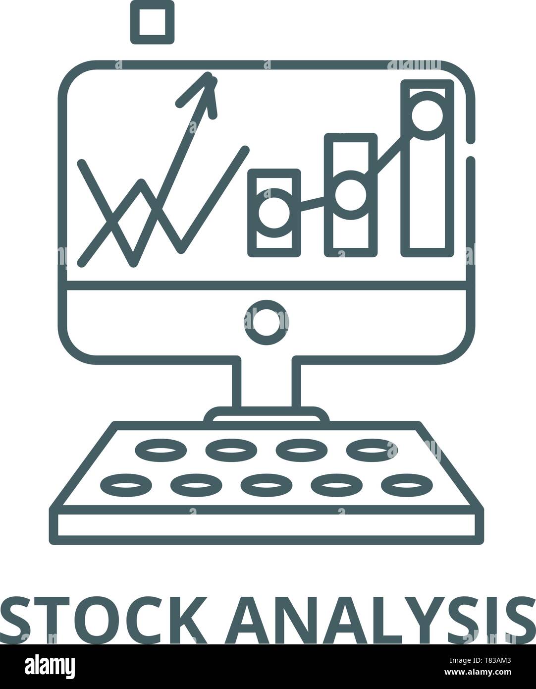 Stock analysis vector line icon, linear concept, outline sign, symbol ...