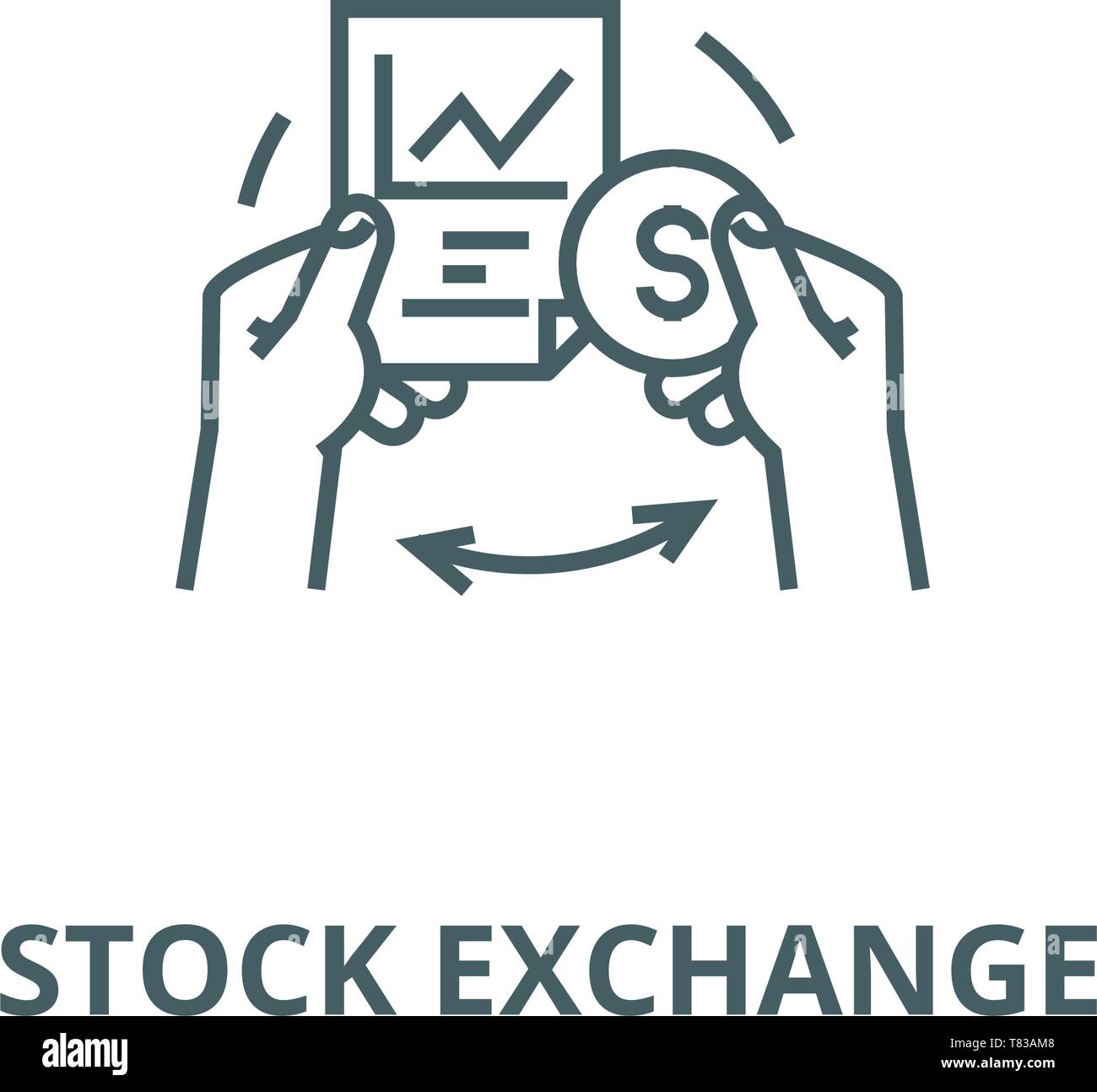 Stock exchange vector line icon, linear concept, outline sign, symbol ...