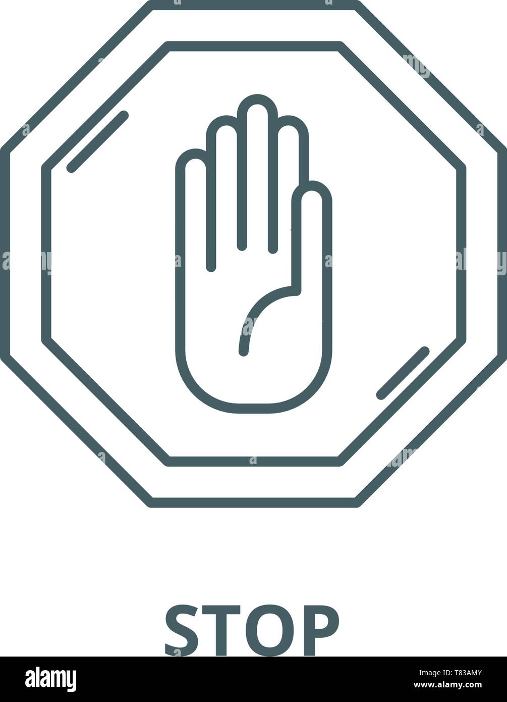 Stop vector line icon, linear concept, outline sign, symbol Stock ...