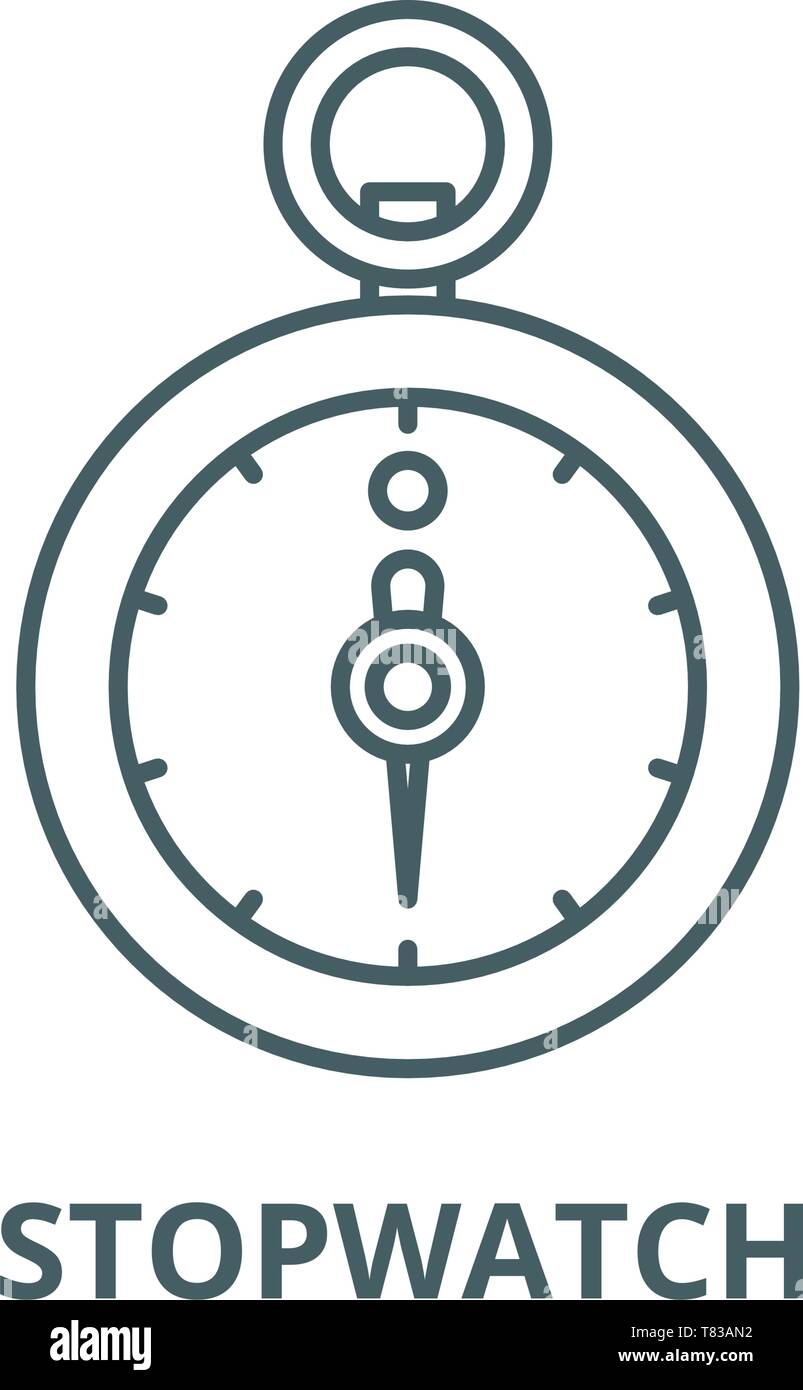 Stopwatch vector line icon, linear concept, outline sign, symbol Stock ...