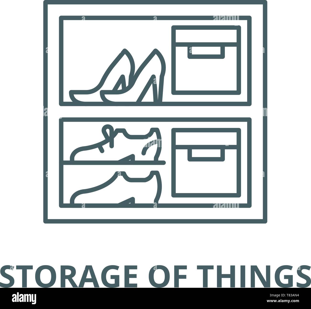 Storage of things vector line icon, linear concept, outline sign ...