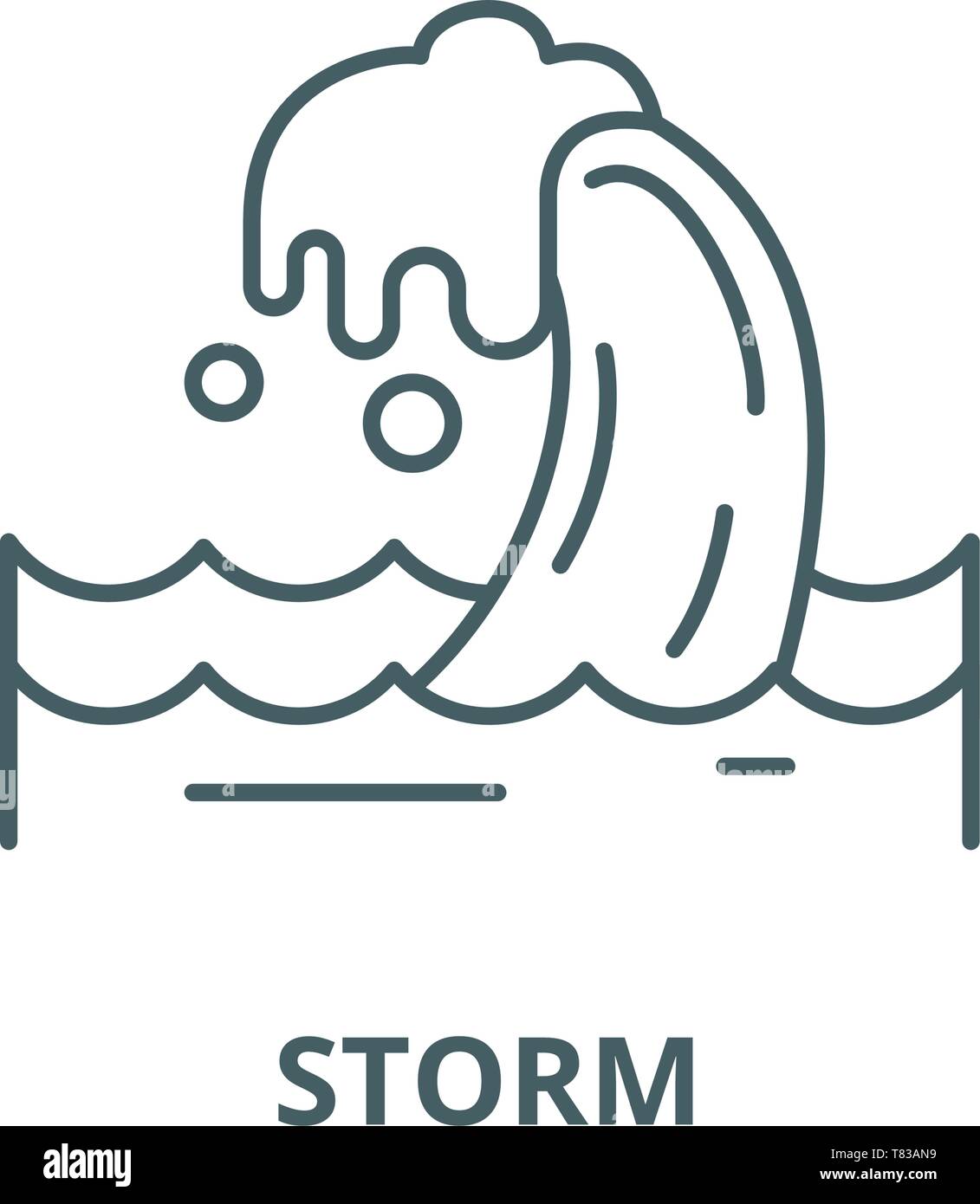Storm vector line icon, linear concept, outline sign, symbol Stock ...