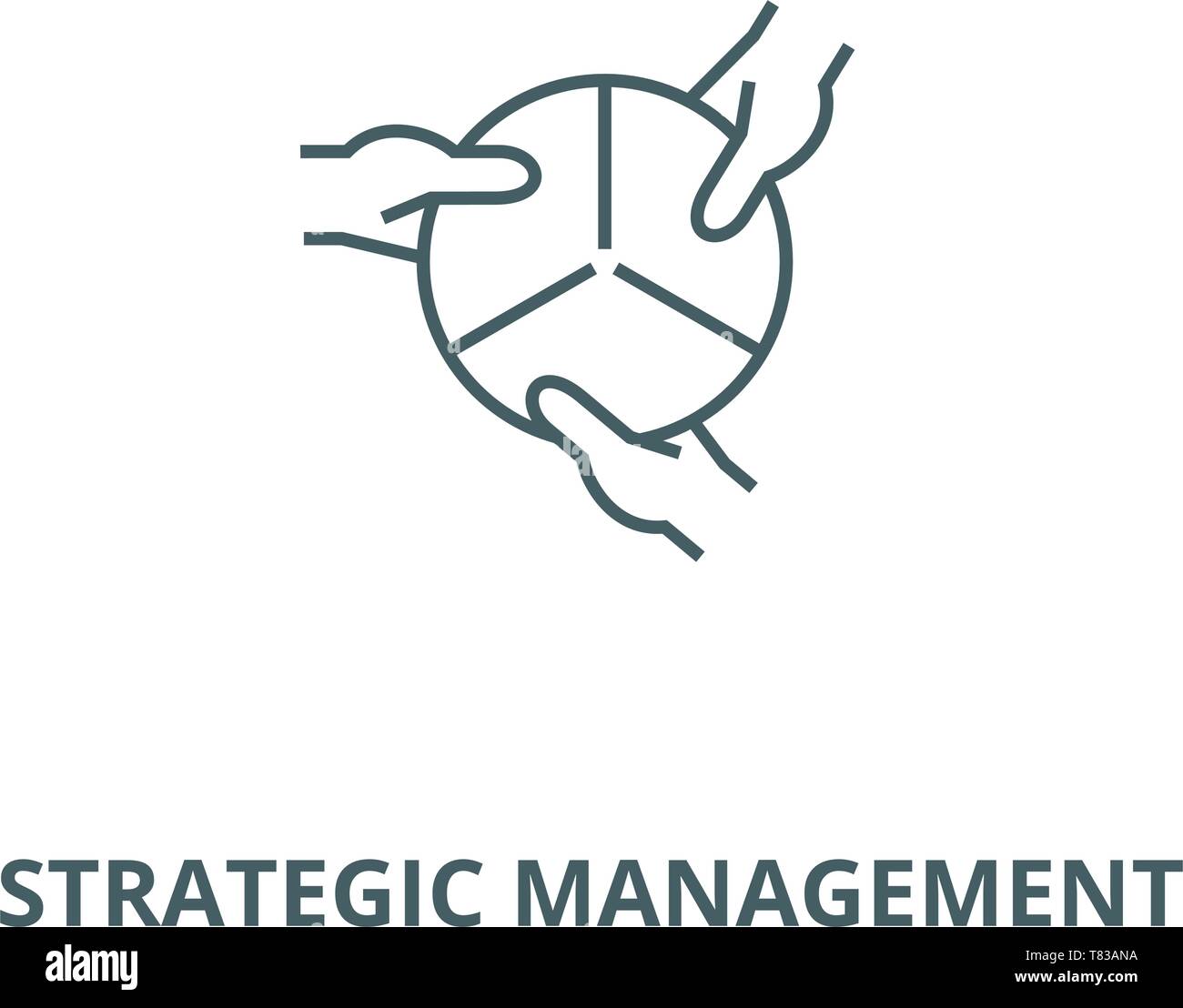 Strategic management vector line icon, linear concept, outline sign ...
