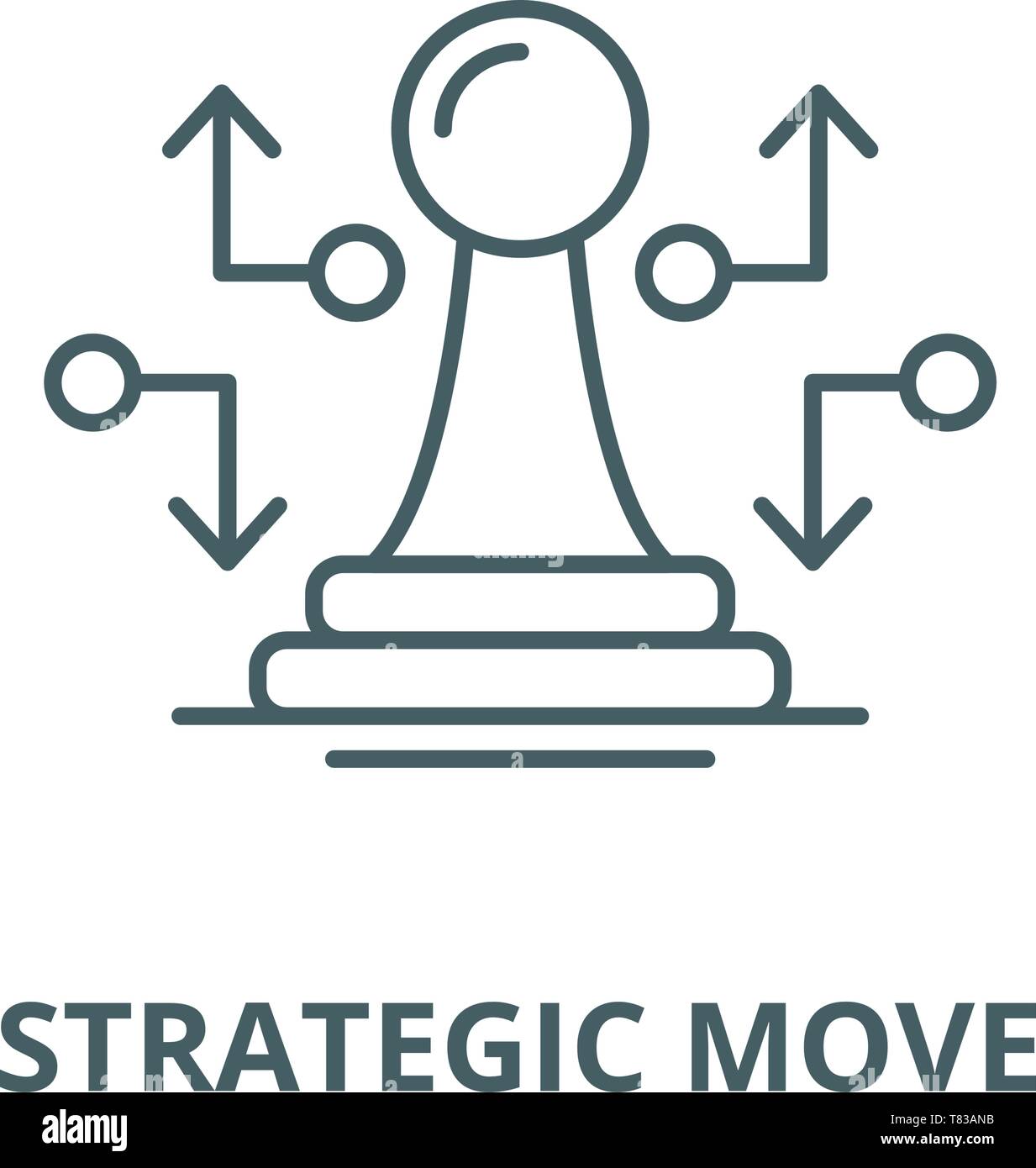 Strategic move vector line icon, linear concept, outline sign, symbol ...