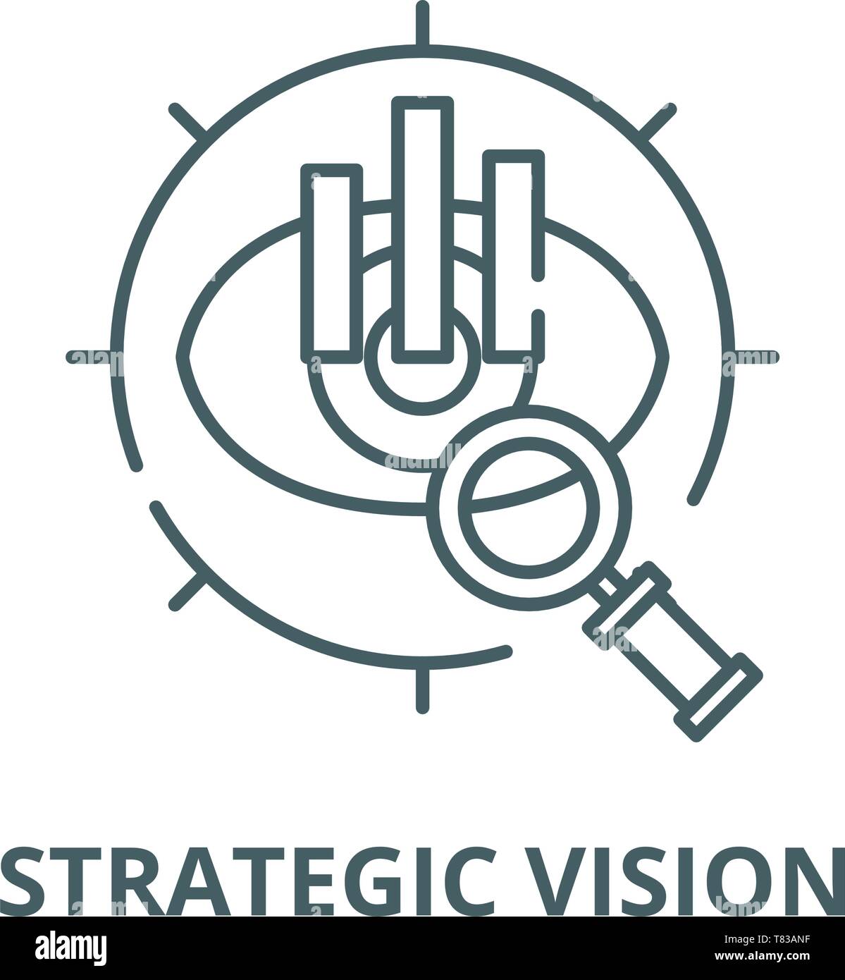 Strategic vision vector line icon, linear concept, outline sign, symbol ...