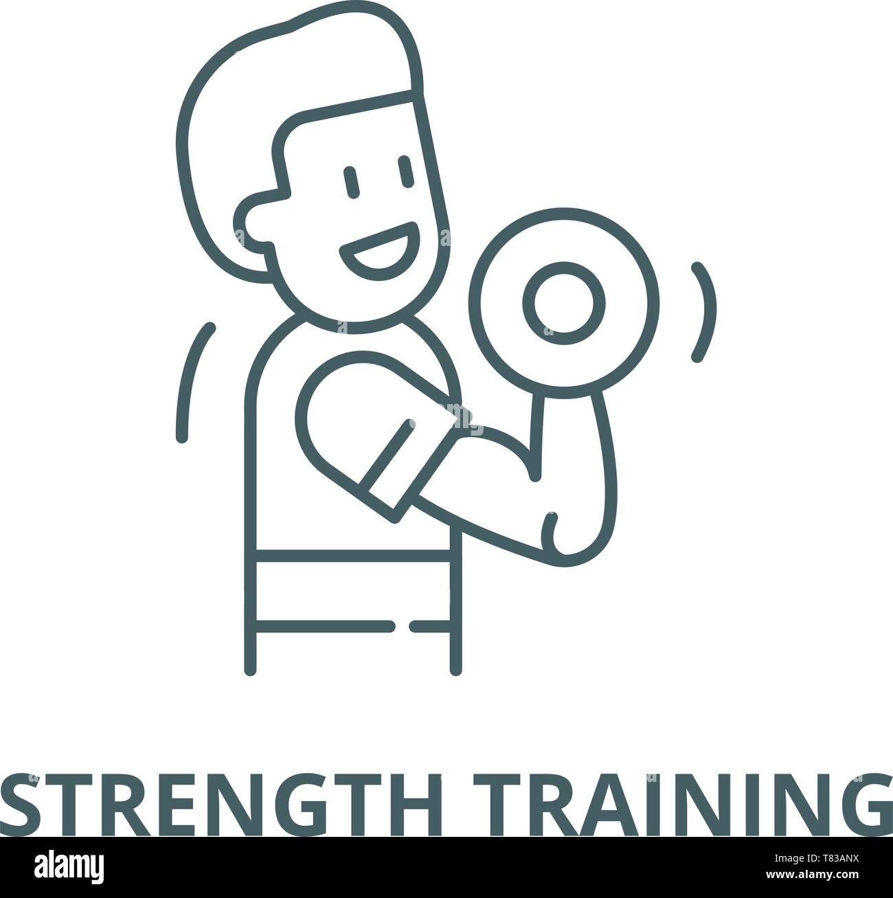 Strength training vector line icon, linear concept, outline sign ...