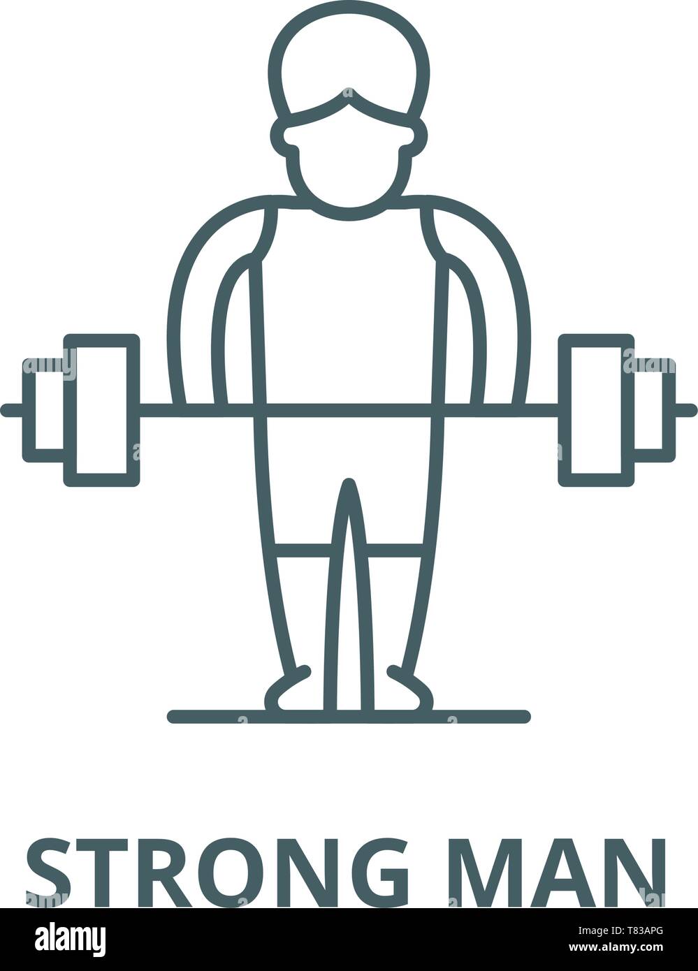 Strong man vector line icon, linear concept, outline sign, symbol Stock ...