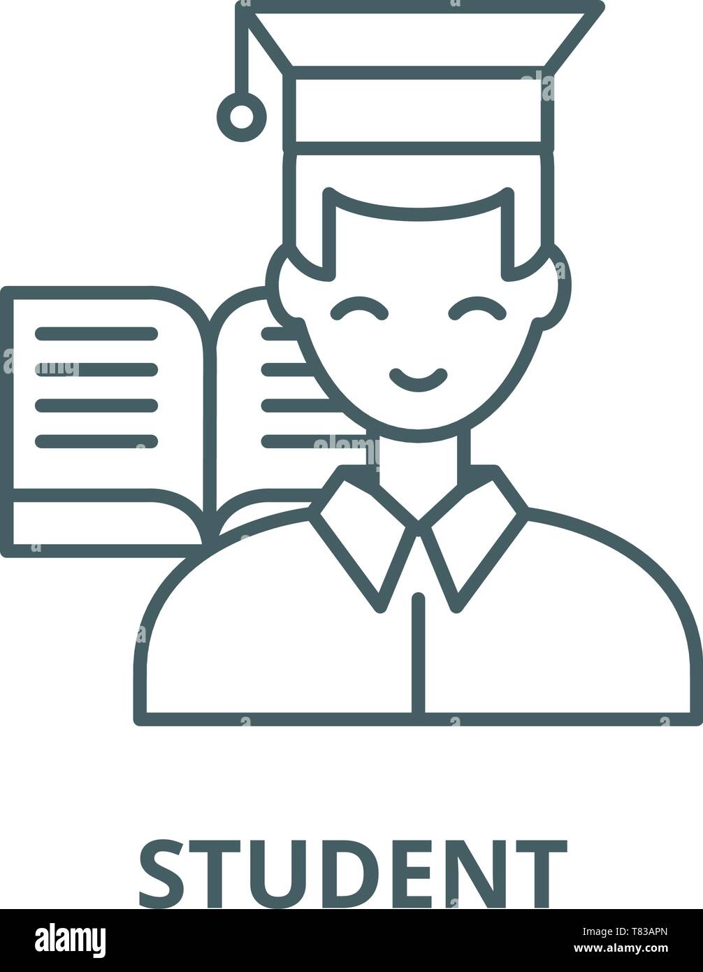 Student vector line icon, linear concept, outline sign, symbol Stock ...