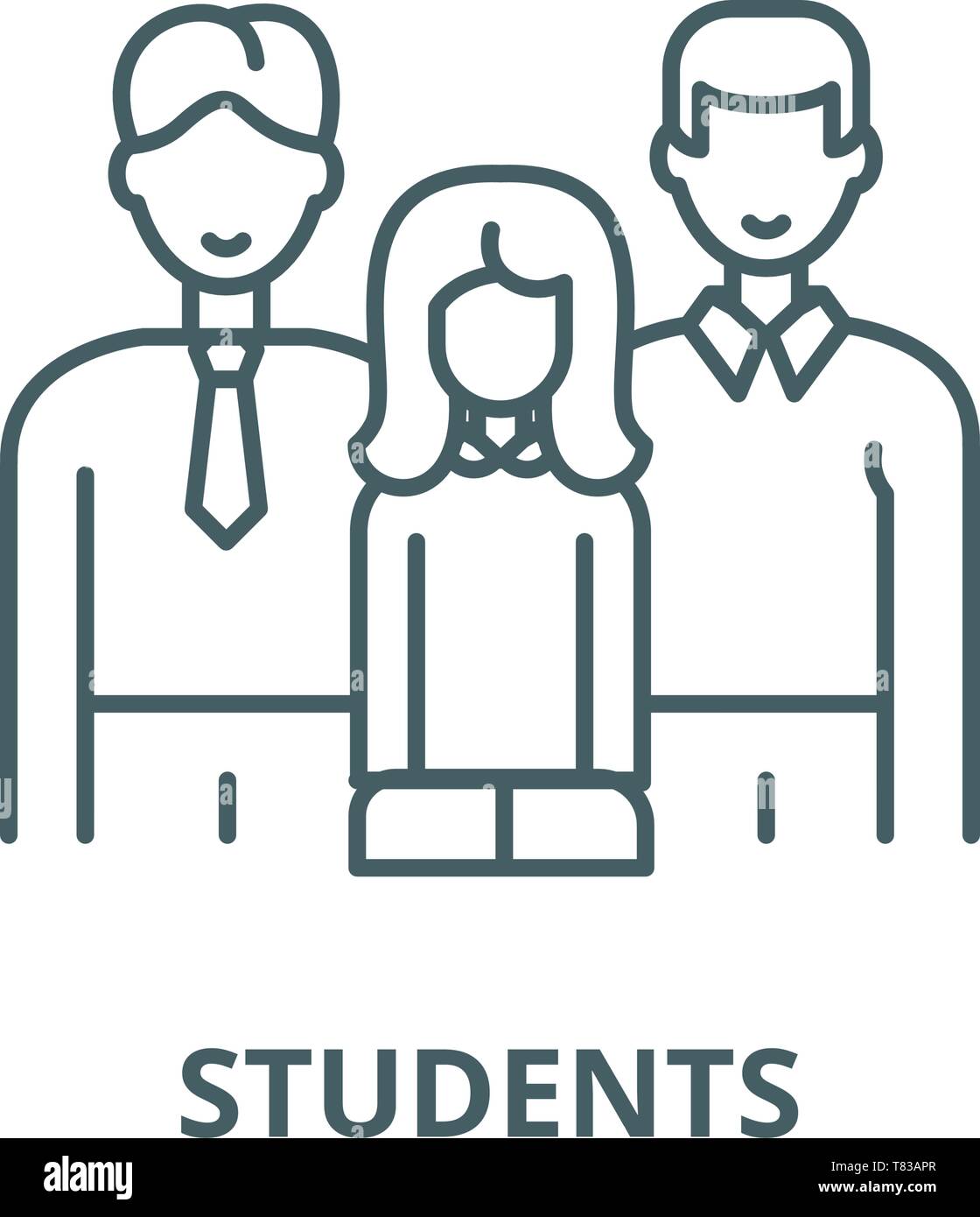 Students vector line icon, linear concept, outline sign, symbol Stock ...