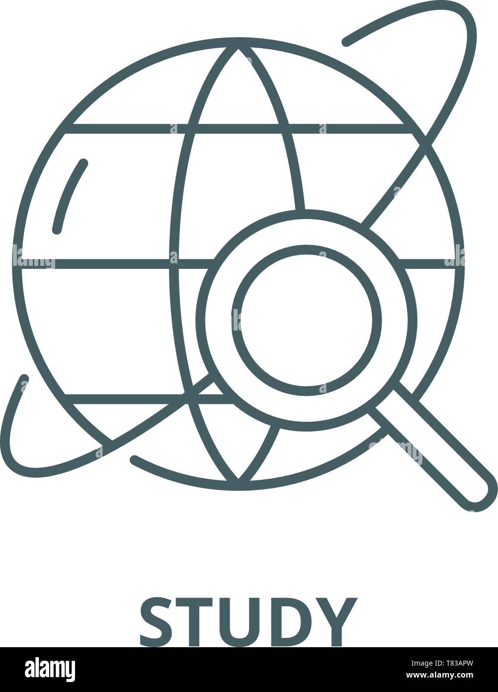 Study vector line icon, linear concept, outline sign, symbol Stock ...