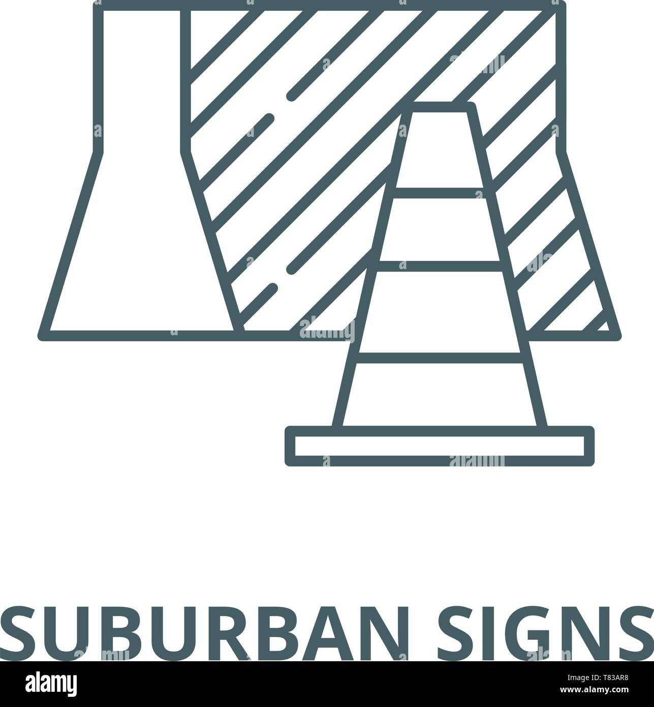 Suburban signs vector line icon, linear concept, outline sign, symbol ...