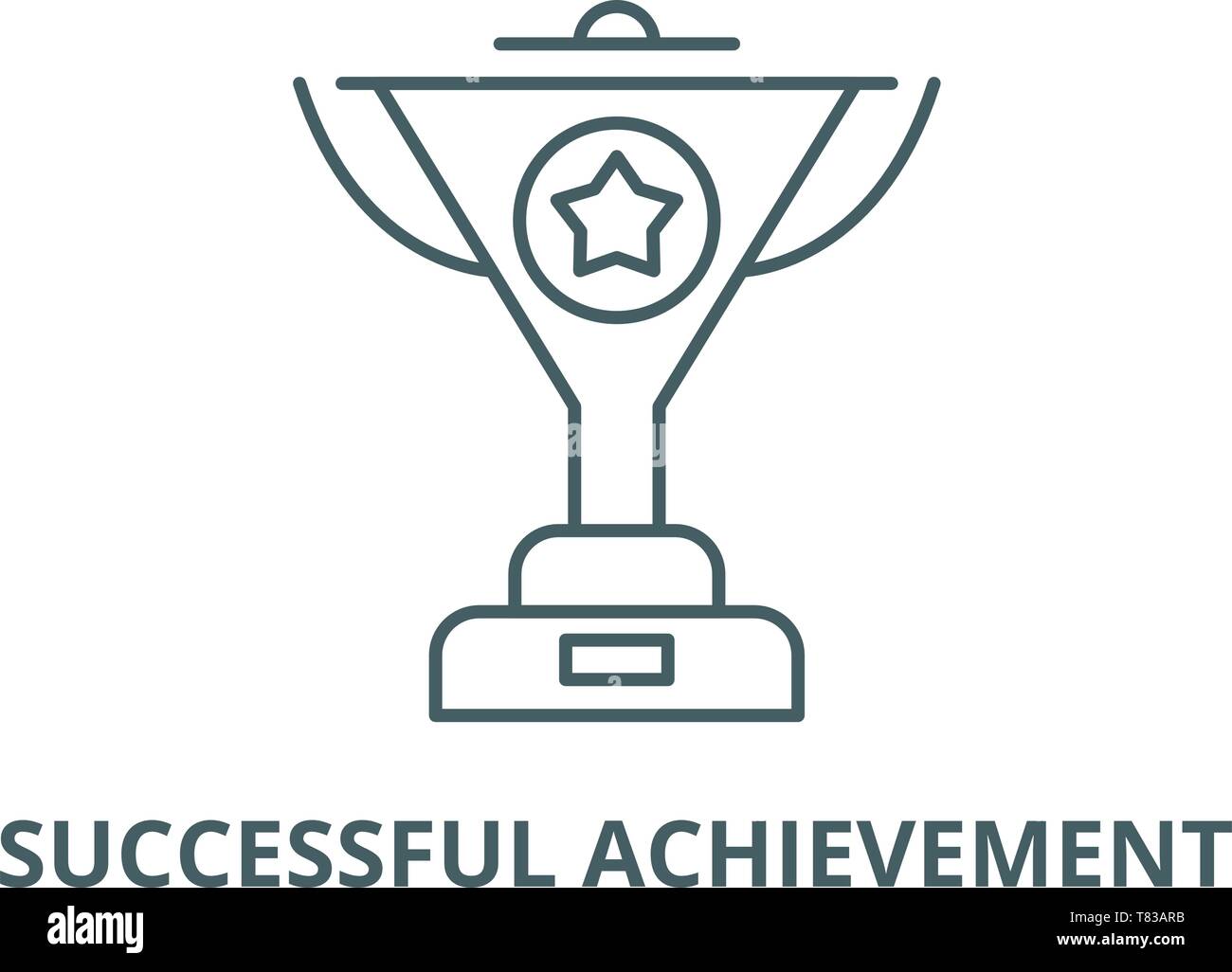 Successful achievement vector line icon, linear concept, outline sign ...