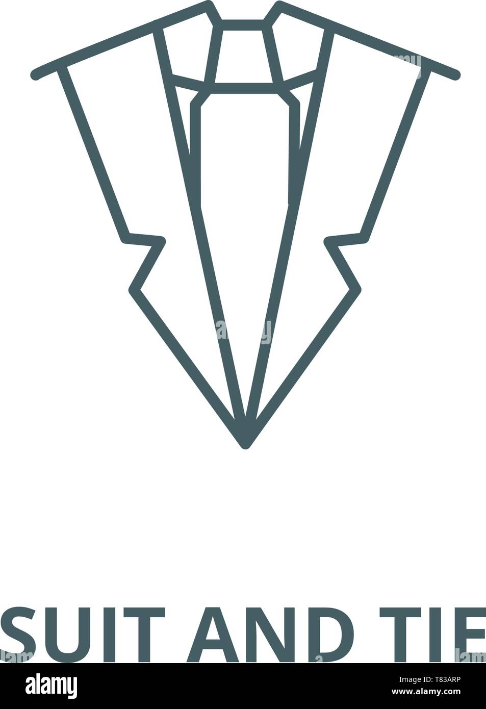 Suit and tie vector line icon, linear concept, outline sign, symbol ...