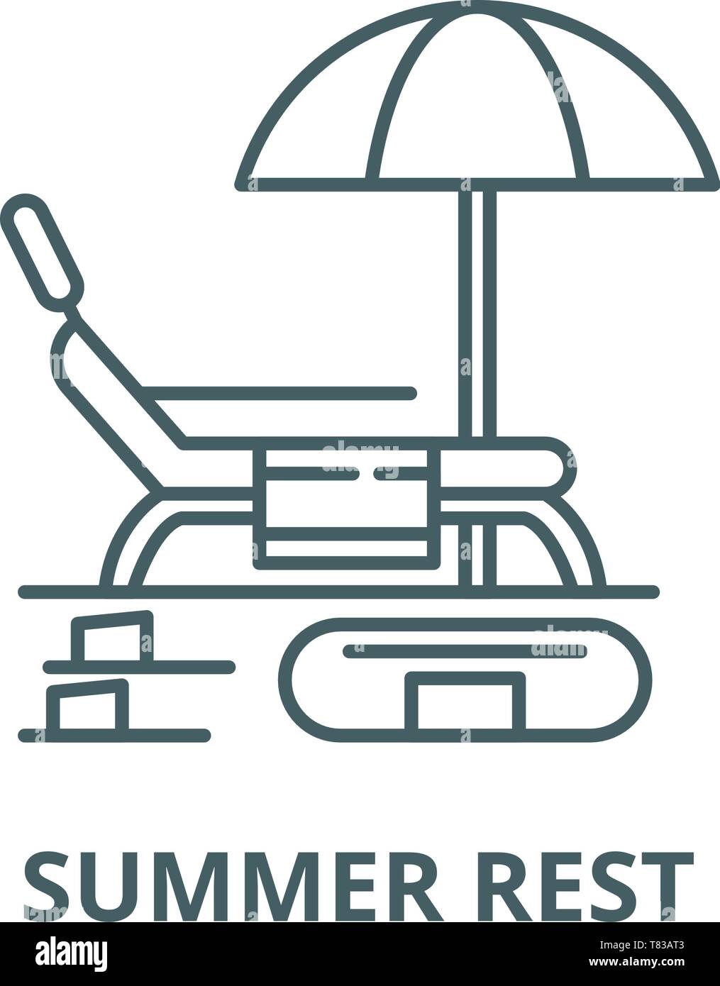 Summer rest vector line icon, linear concept, outline sign, symbol ...