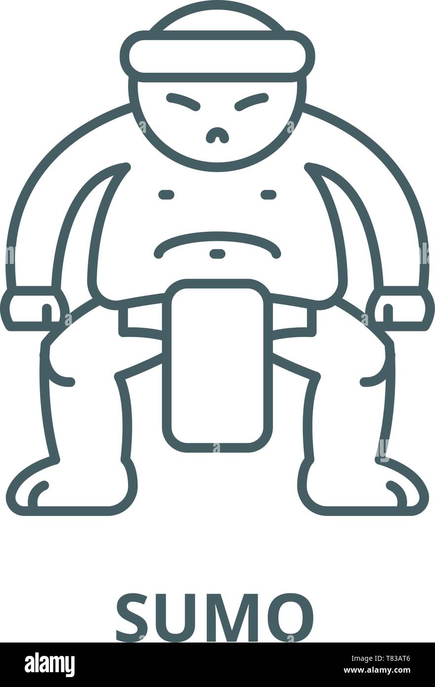 Sumo vector line icon, linear concept, outline sign, symbol Stock ...